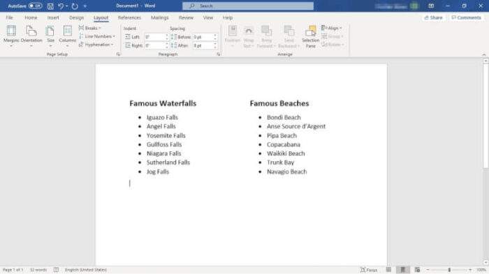 How To Make Bullet Points List In Ms Word Side By Side